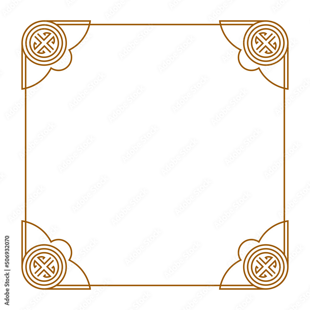 Chinese pattern frame, vector border art china style on white ...