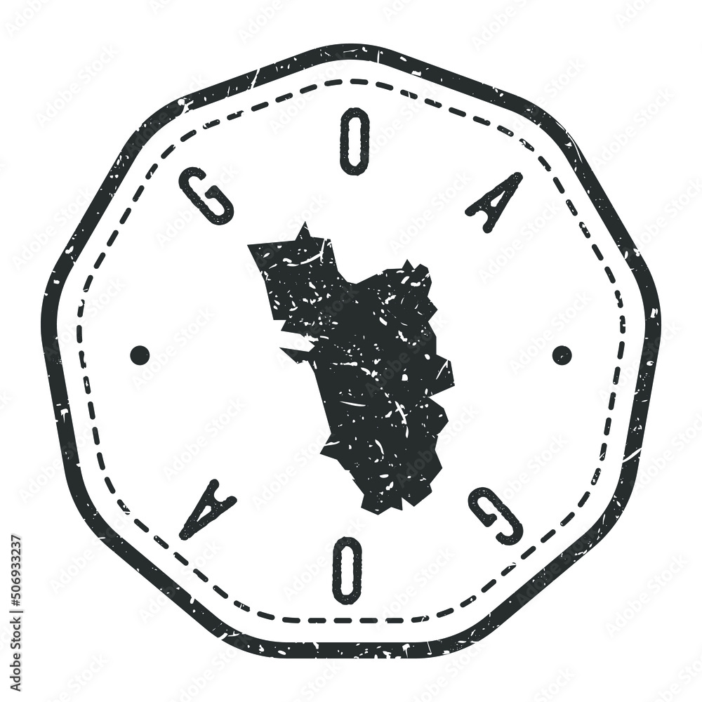 Goa, India Map Stamp Retro Postmark. Silhouette Postal Passport. Seal ...