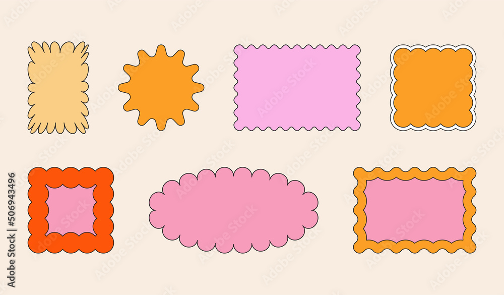 Vector set of design elements, patches and stickers with copy space for ...