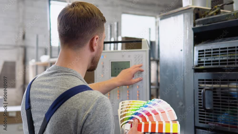 Graphic designer choosing colors from color palette. Concept of color ...