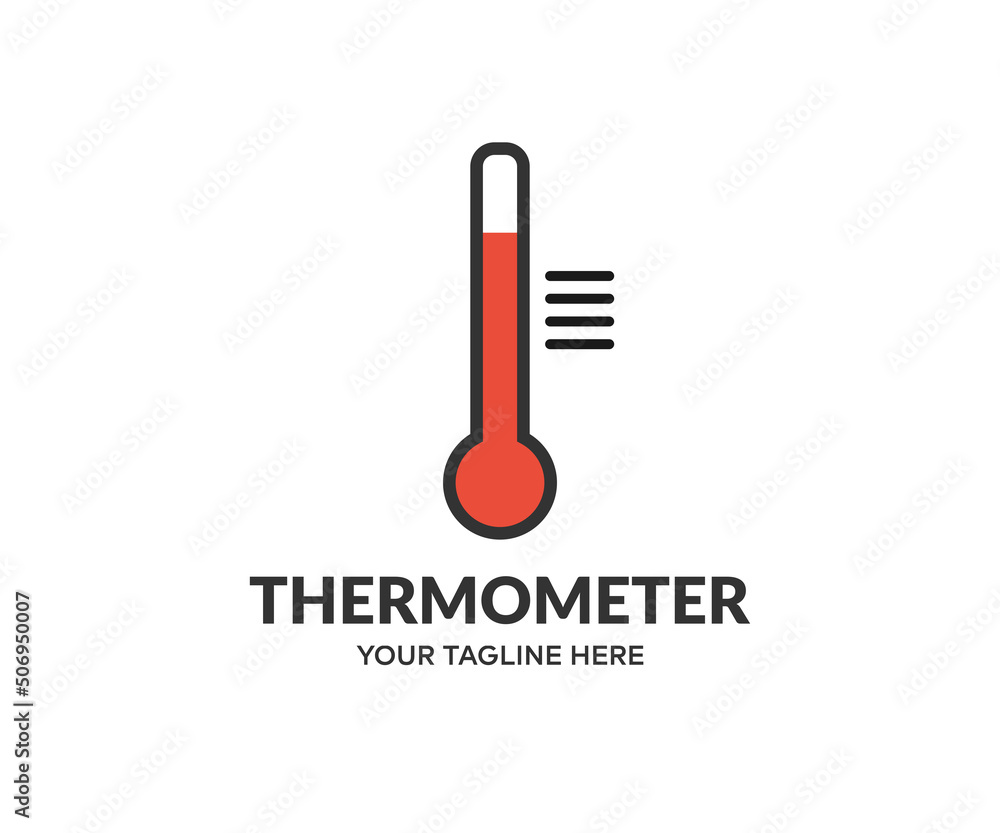 Thermometer logo design. Growing temperature scale. Thermometer scales ...
