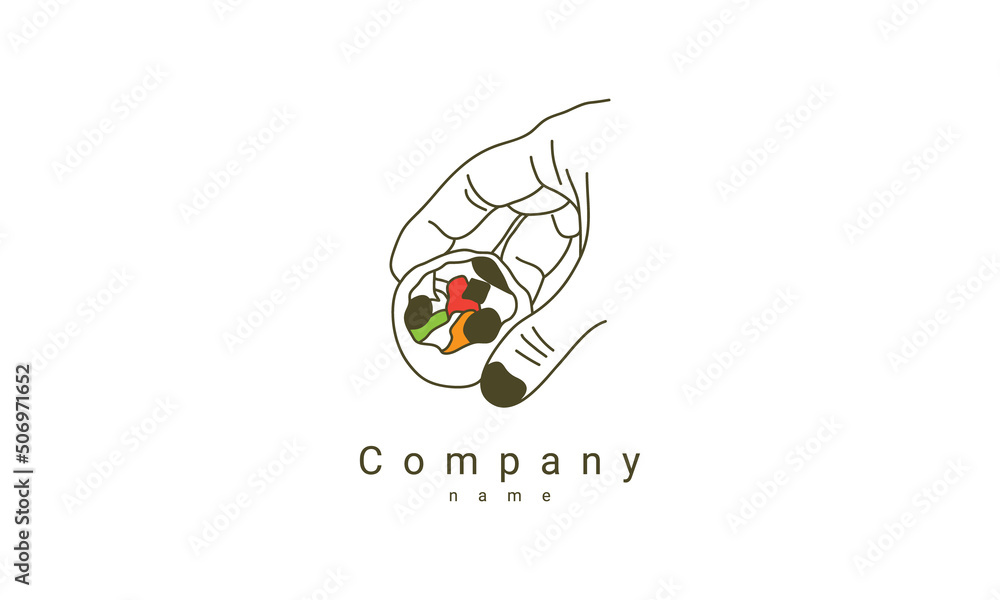 pani puri logo typical indian food, indian street food Stock Vector ...