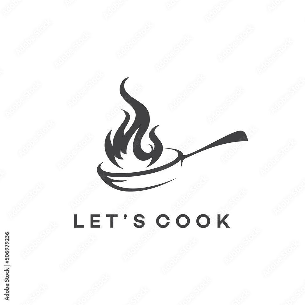 A simple yet playful sophisticated logo design displaying a pan with a ...