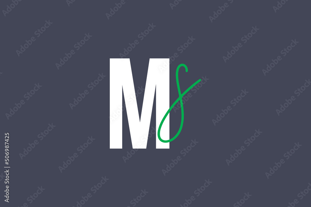 Ms typography text vector logo design. M and s iconic brand logo vector ...