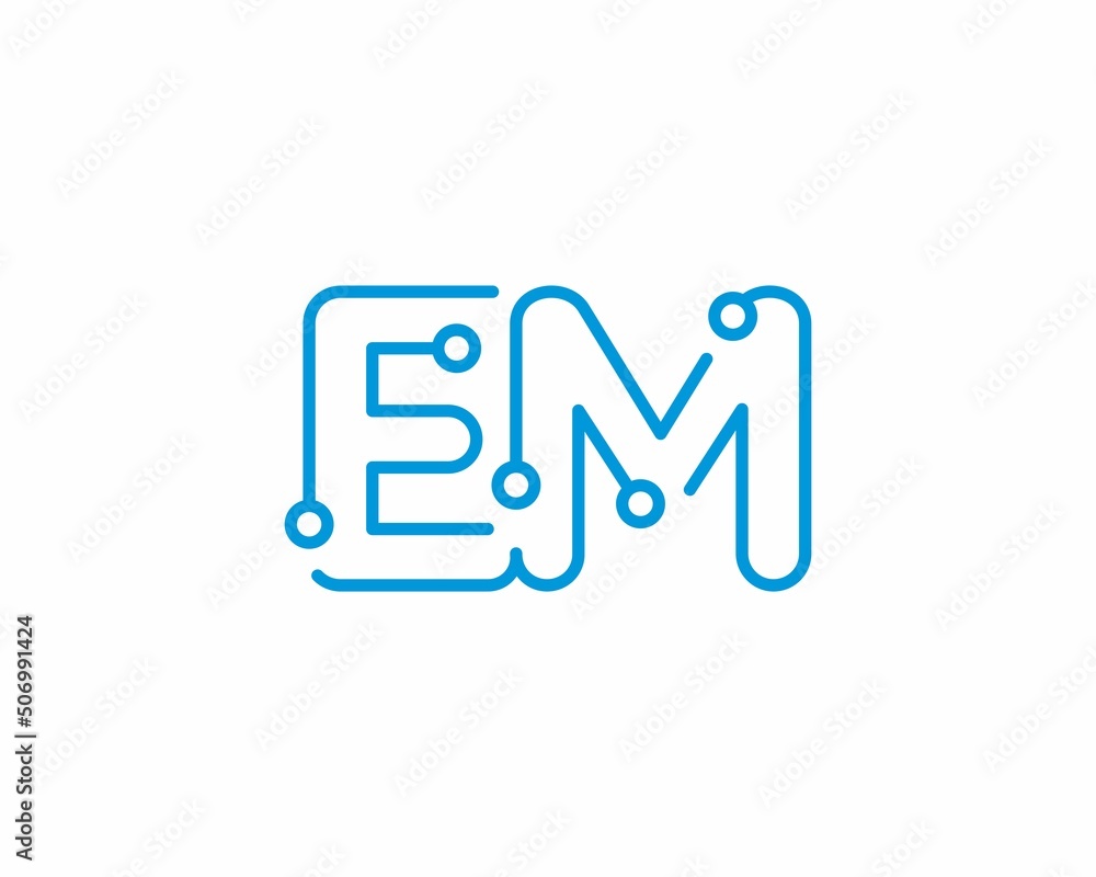 Abstract Letters EM Logo Design Template 001 Stock Vector | Adobe Stock
