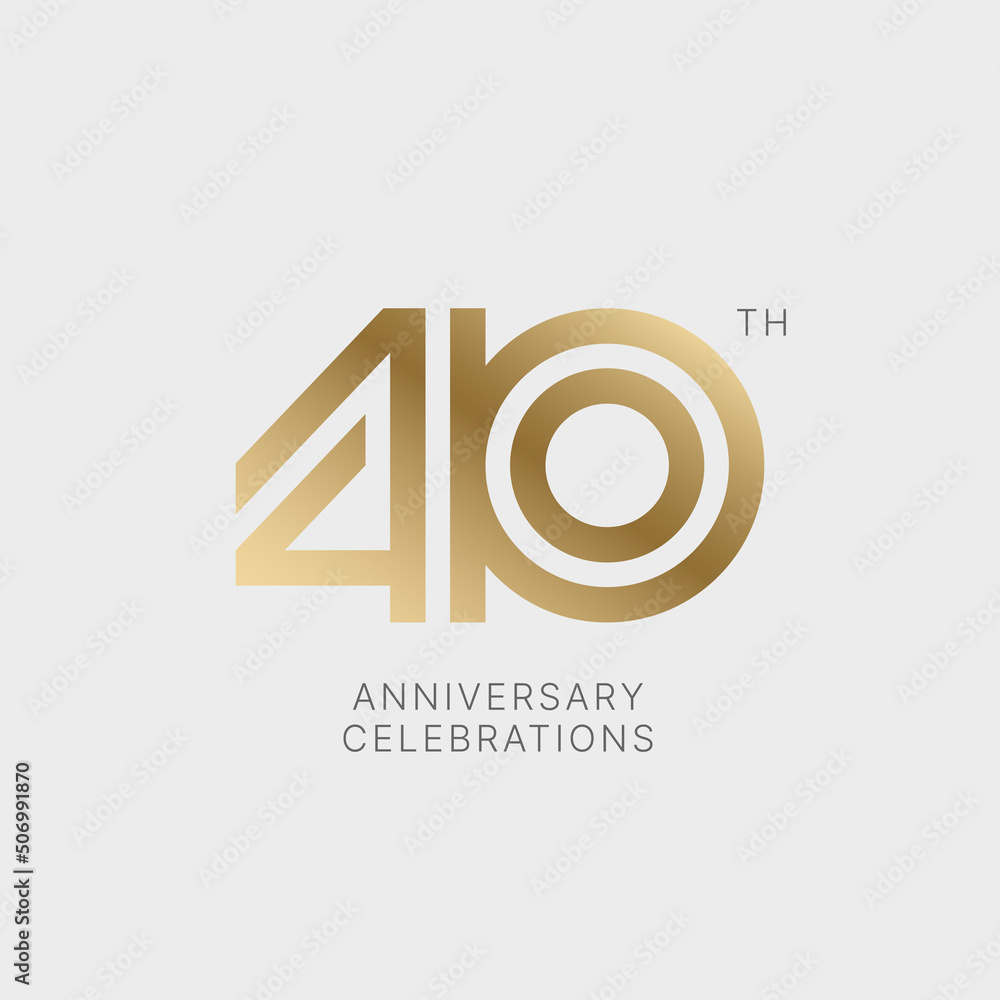 40 years anniversary logo design on white background for celebration ...