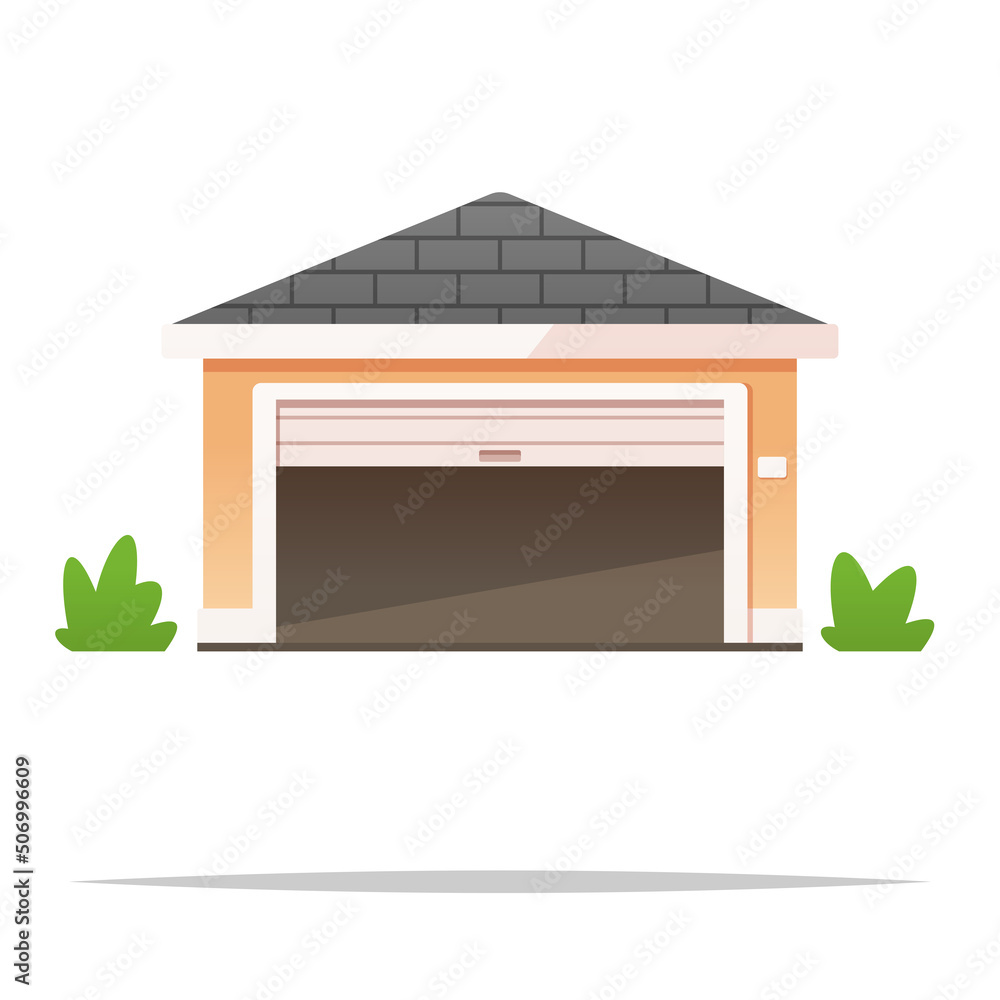 Empty garage vector isolated illustration Stock Vector | Adobe Stock