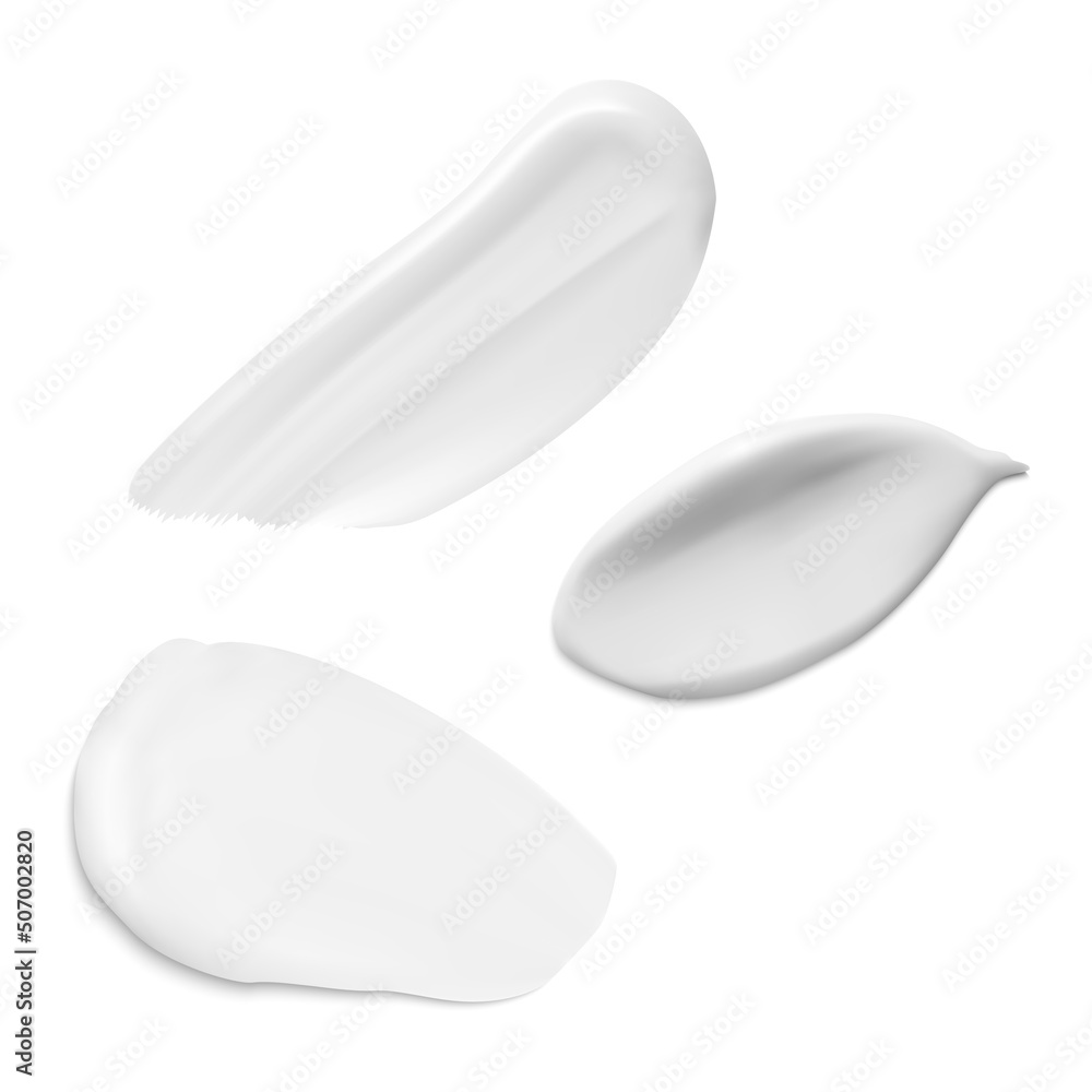 Cosmetic cream texture. Liquid cream stroke isolated on white ...