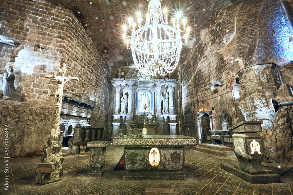 Wieliczka, Poland - March 21, 2022: Altar of St Kinga's Chapel in ...