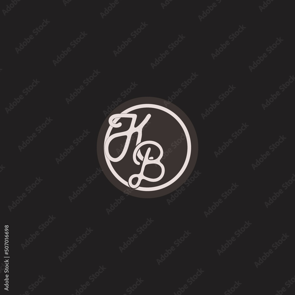 Initials KB logo monogram with creative elegant circle line design ...
