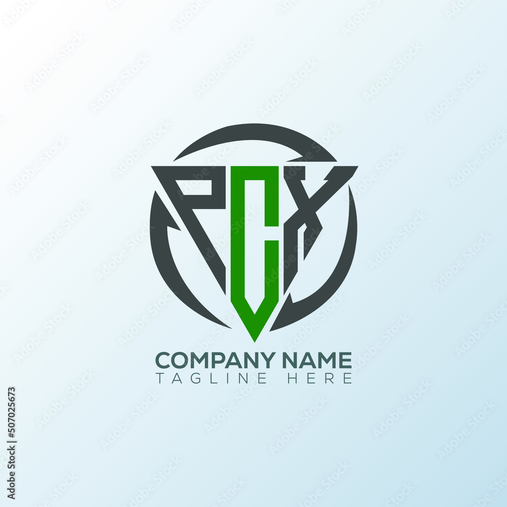 PCX letter logo design on white background.PCX creative initials letter ...