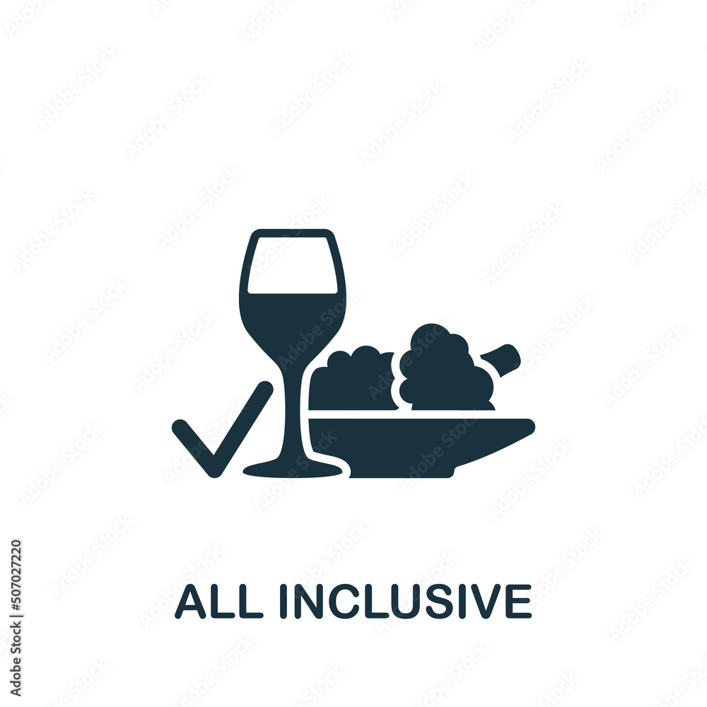 All Inclusive icon. Monochrome simple Travel icon for templates, web ...