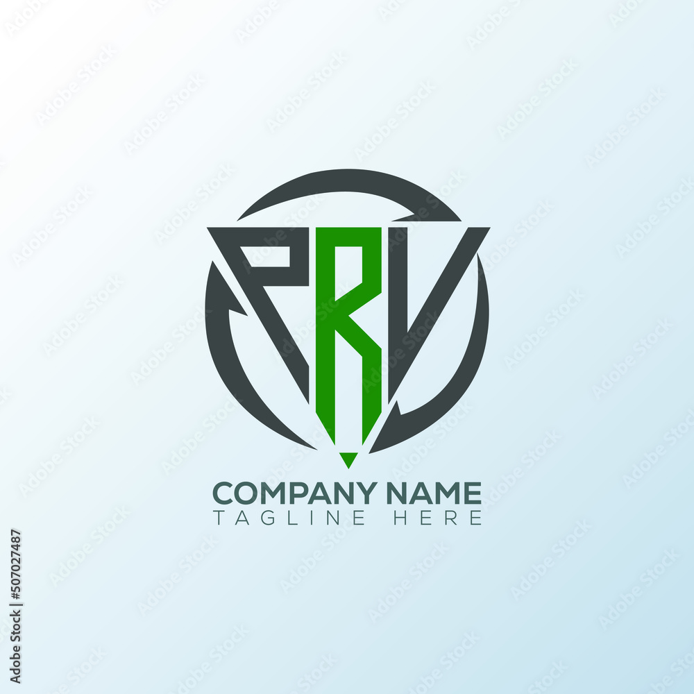 PRV letter logo design on white background.PRV creative initials letter ...