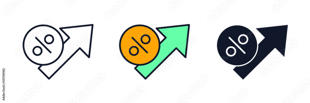 increase icon symbol template for graphic and web design collection ...