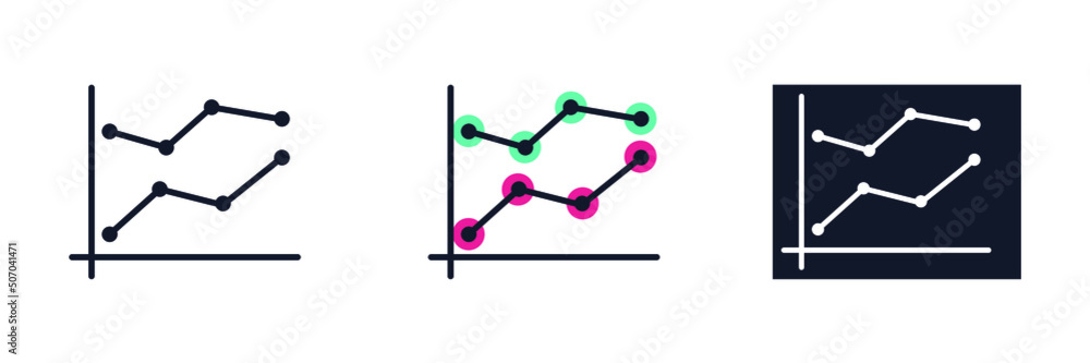 line graph icon symbol template for graphic and web design collection ...