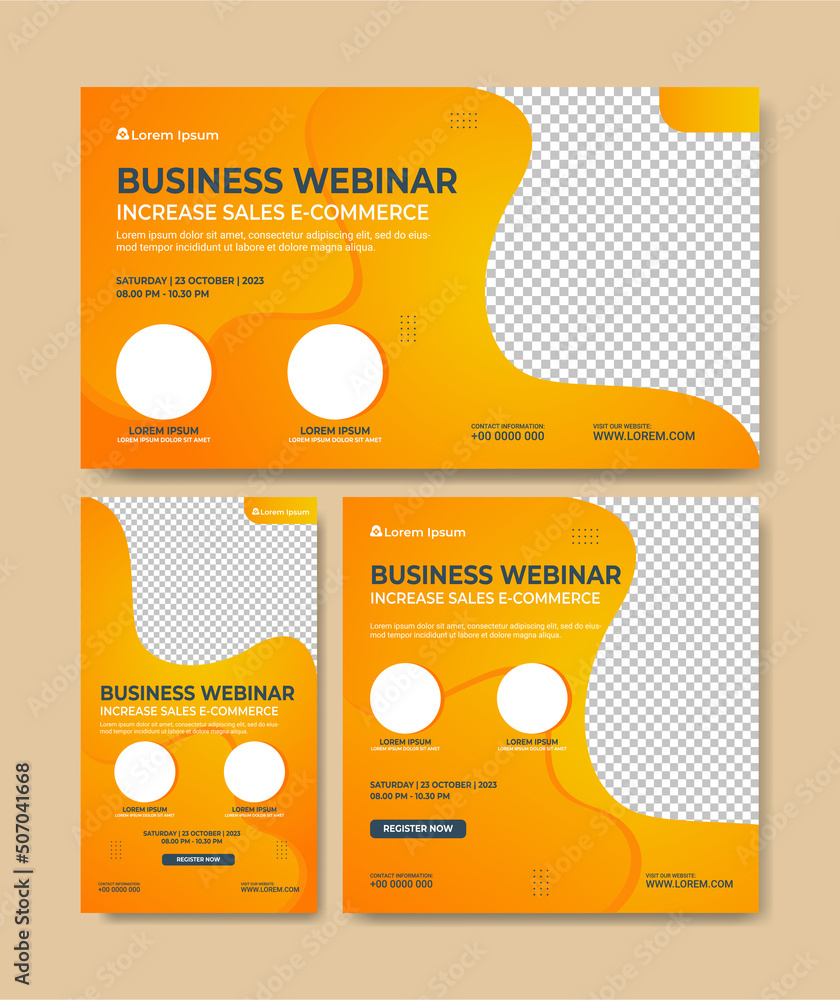 Set of webinar business banner. Layout template for stories, screen ...