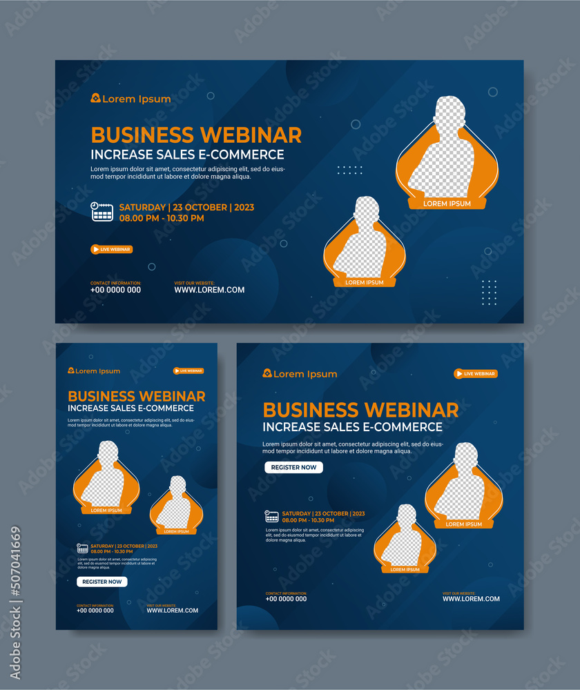 Set of webinar business banner. Layout template for stories, screen ...