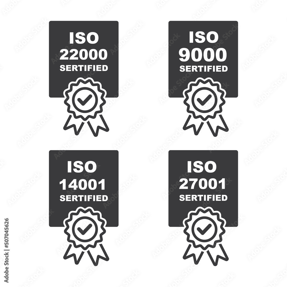 ISO 9001, 14001, 22000 and 27001 certified stamps collection - quality ...
