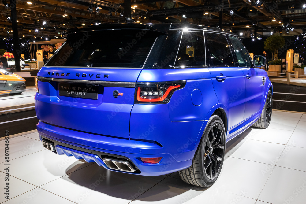 Range Rover Sport SVR car showcased at the Autosalon 2020 Motor Show ...