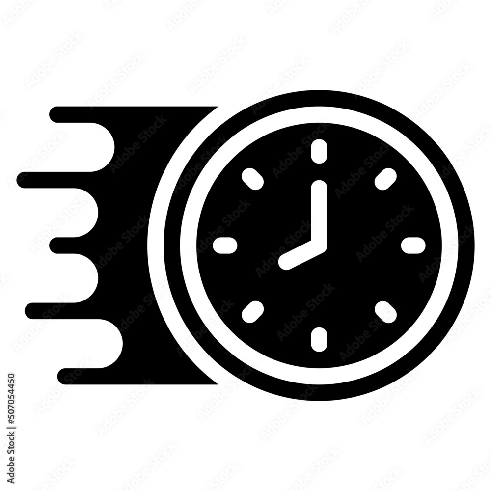 Fast Clock Icon Stock-Vektorgrafik | Adobe Stock
