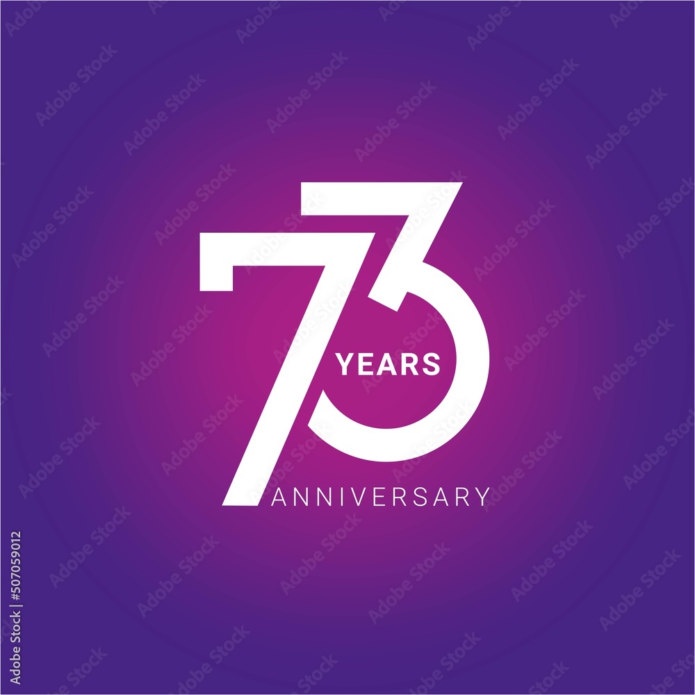 73 Year Anniversary Logo, Vector Template Design element for birthday ...