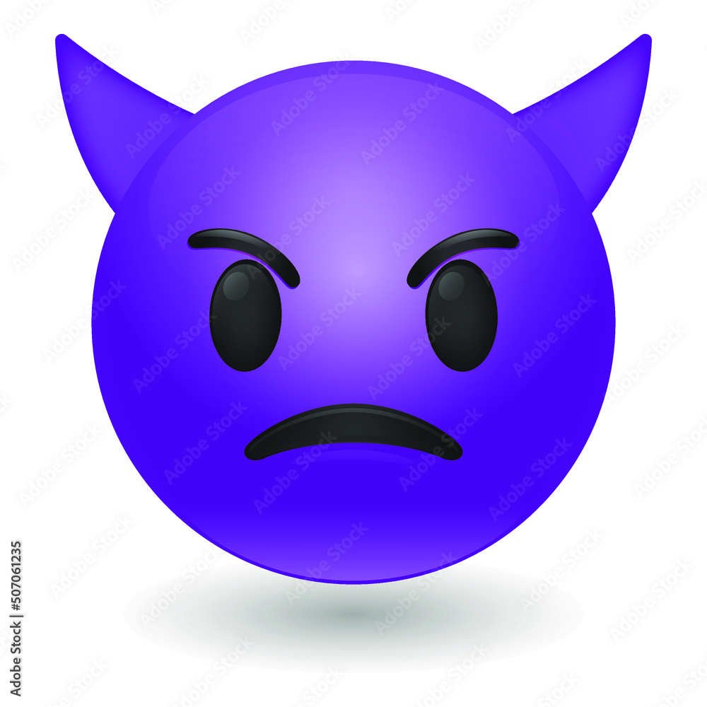 Angry Horns Emoji Icon Illustration Sign. Demon Vector Symbol Emoticon ...