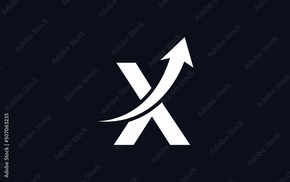 Growth arrow icon and financial logo design vector with the letters and ...