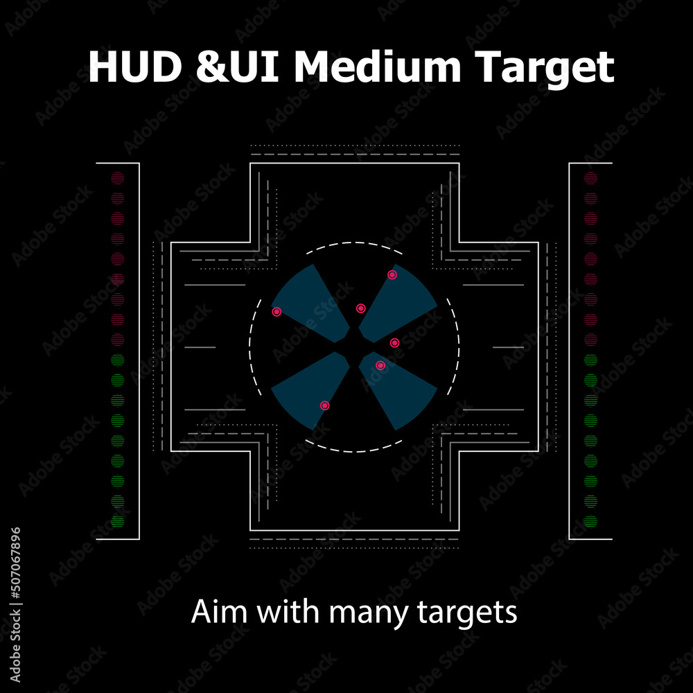 MIddle Hi-tech sniper scope aiming system. Sci-fi crosshair. Optical ...