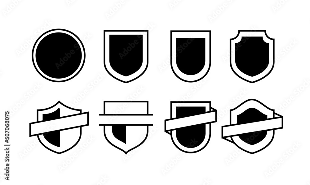 Collection of shield icon vector template isolated. logo design, flat ...