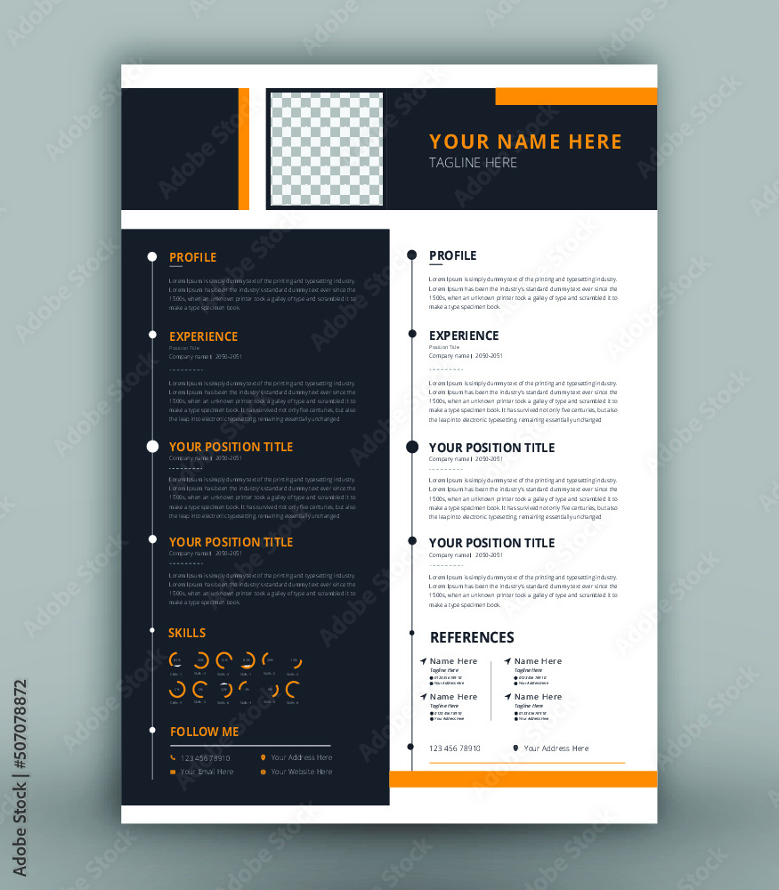 modern creative print-ready cv resume design template Stock Vector ...