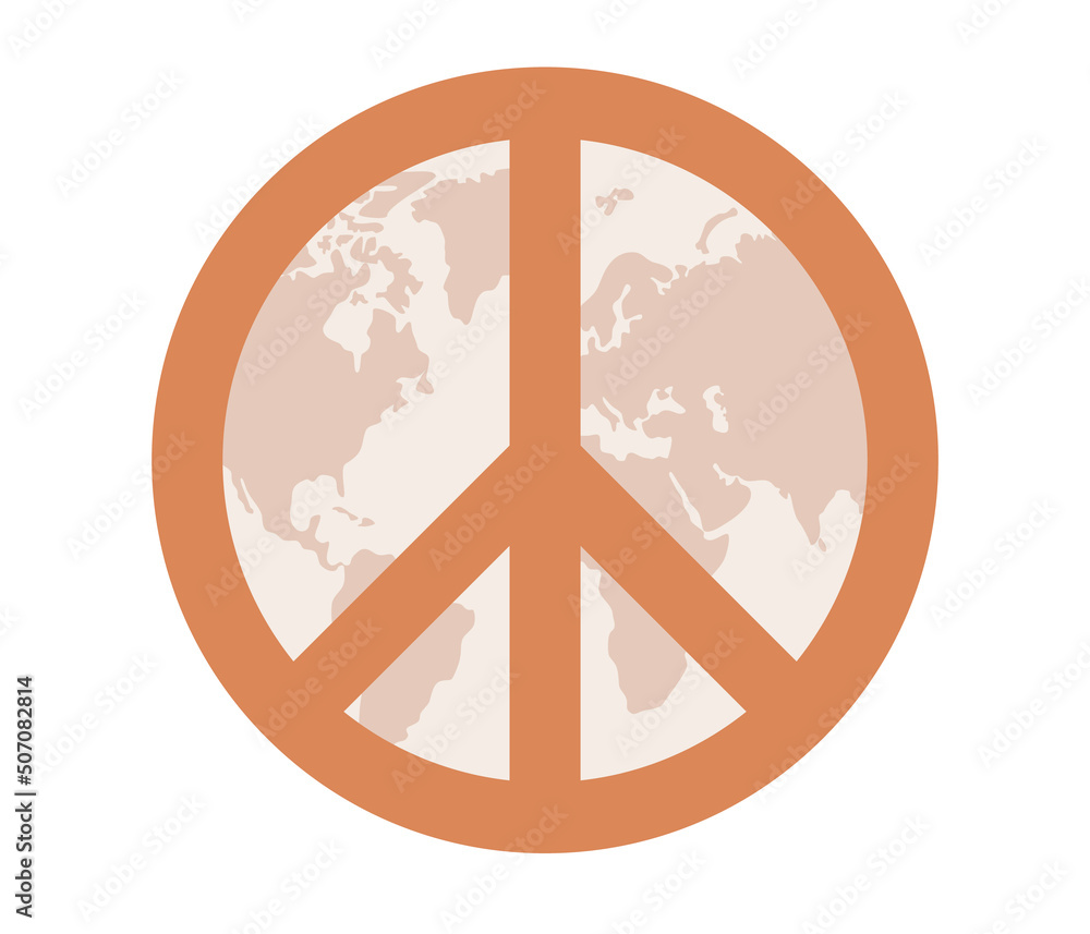 World peace symbol icon. International symbol of peace, disarmament ...