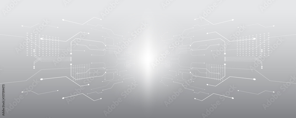 Grey white Abstract technology background, Hi tech digital connect ...