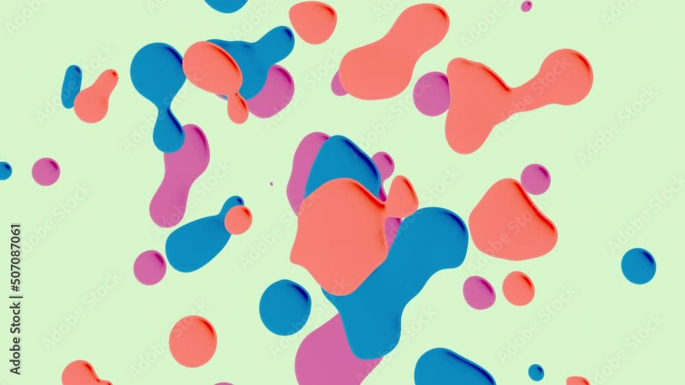 Colored Cartoon Liquid Ink Bubbles Shapes Splash Motion Flow Explosion ...