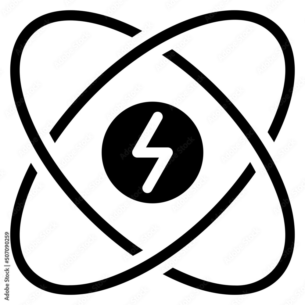Atomic Power Icon Stock Vector | Adobe Stock