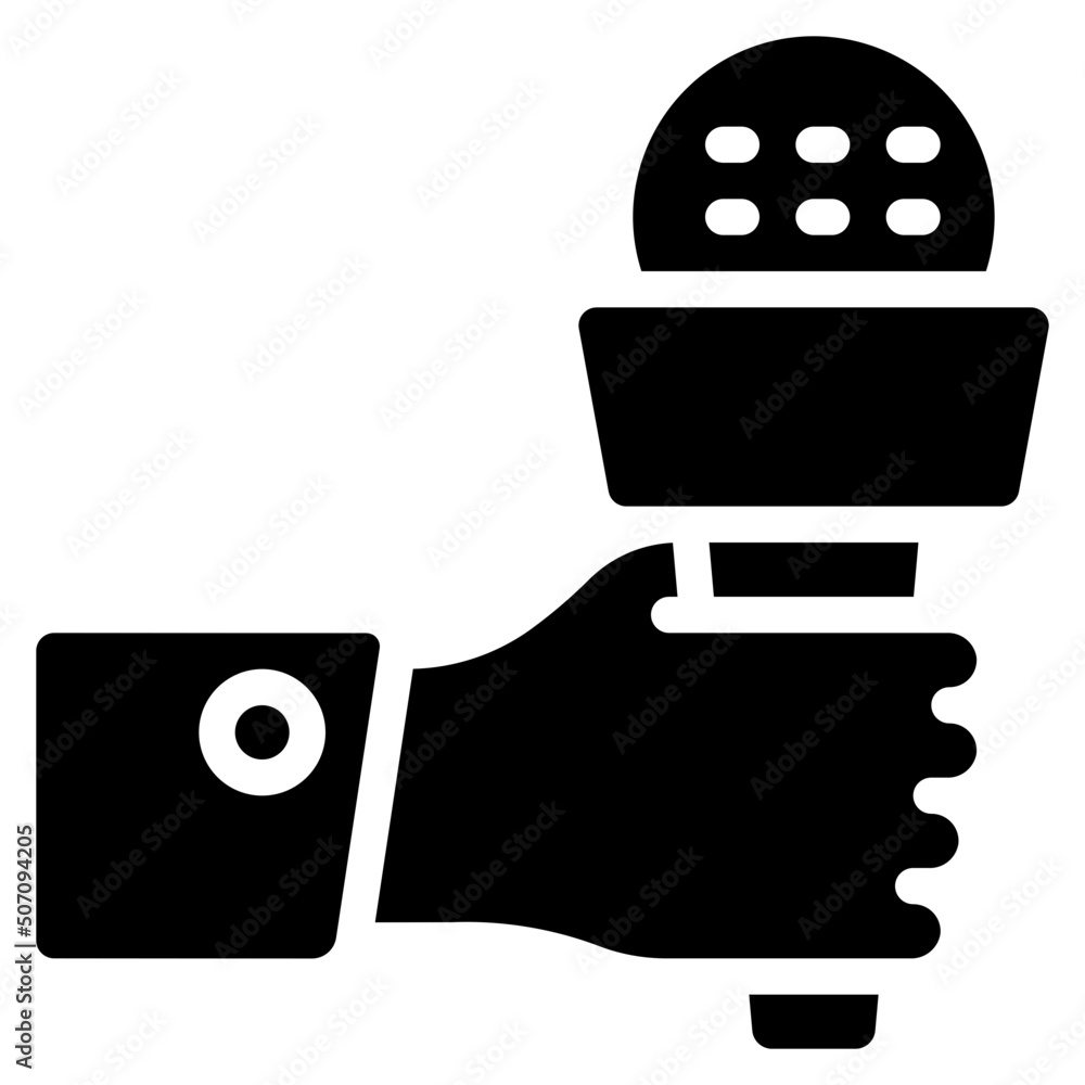Handheld Microphone Icon Stock Vector | Adobe Stock