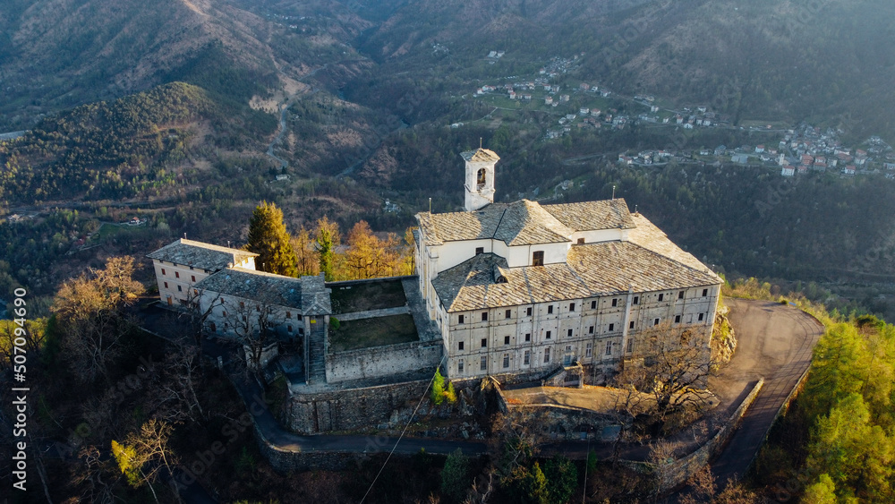 Aerial view of Sanctuary of Saint Ignatius of Loyola situated in the ...