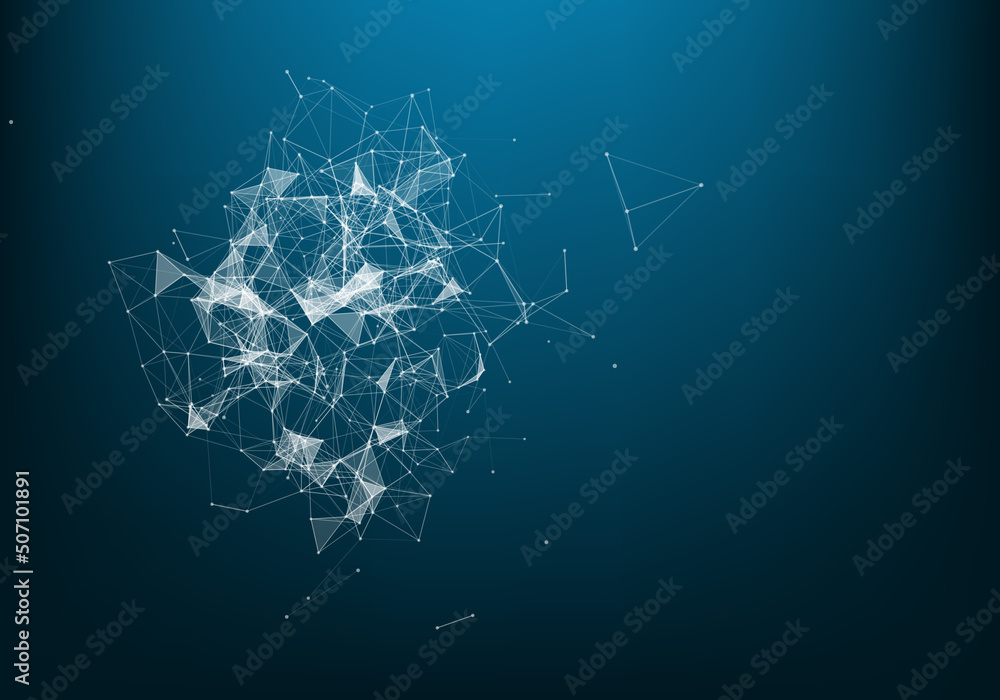 Data technology background. Big data visualization. Connecting dots and ...