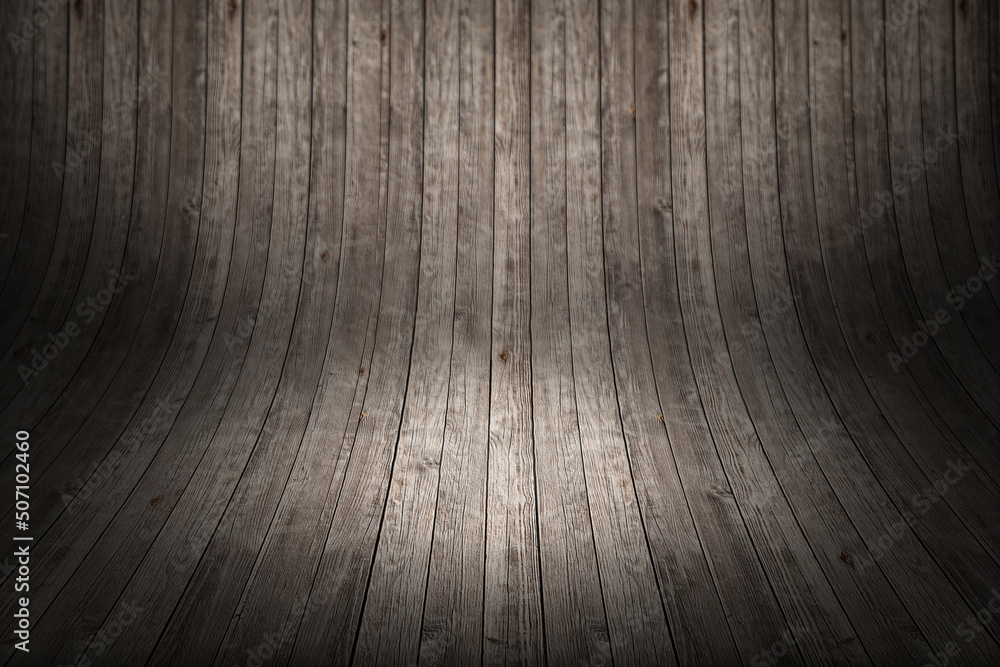Curved wooden background. Empty Wooden backdrop. Wood texture ...