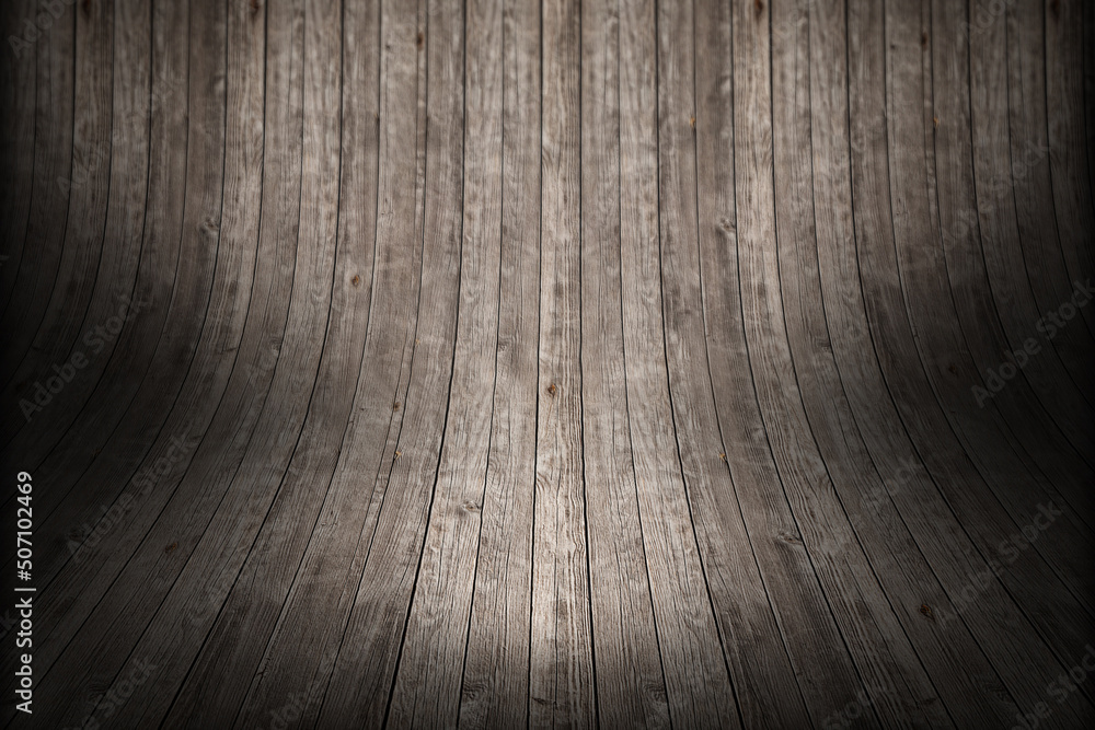 Curved wooden background. Empty Wooden backdrop. Wood texture ...