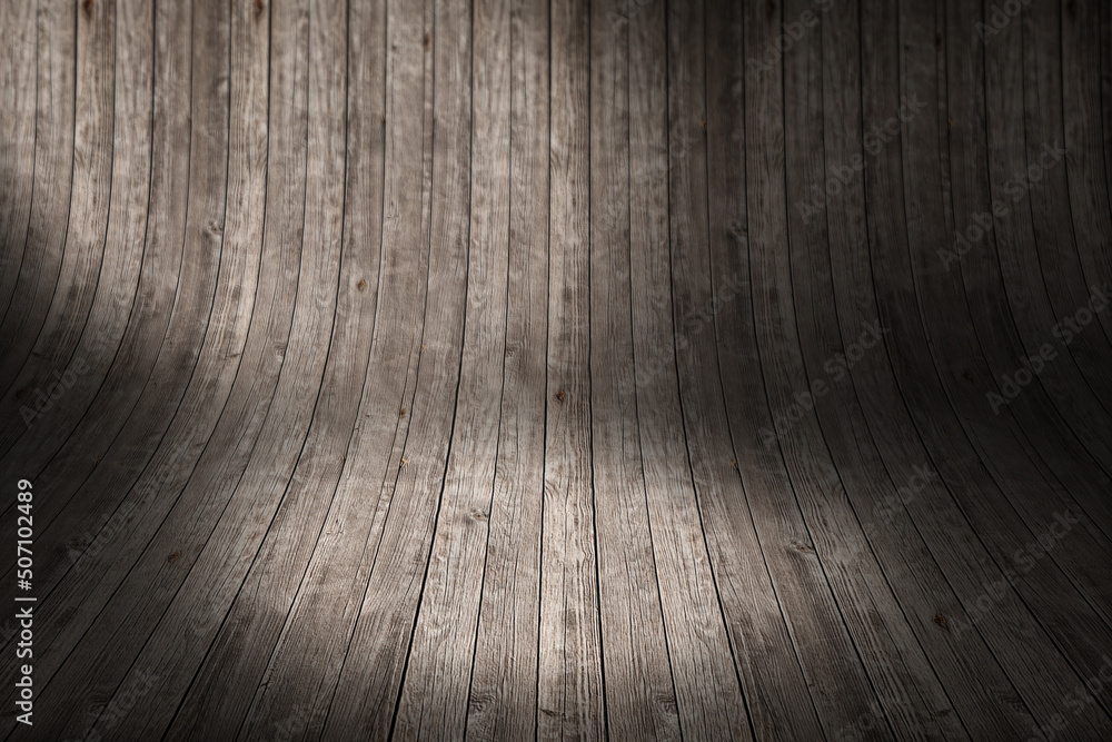 Curved wooden background. Empty Wooden backdrop. Wood texture ...