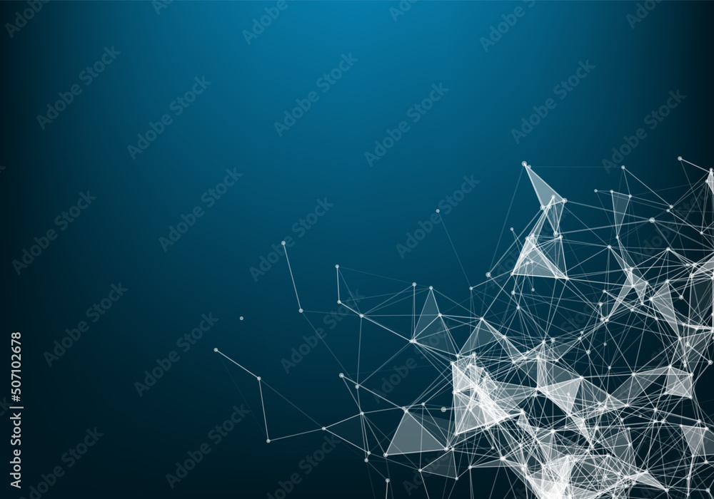 Geometric graphic background molecule and communication. Big data ...