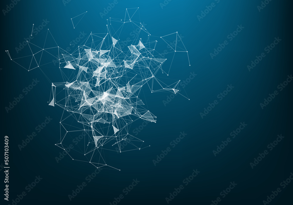 Vector abstract futuristic digital landscape with particles dots and ...