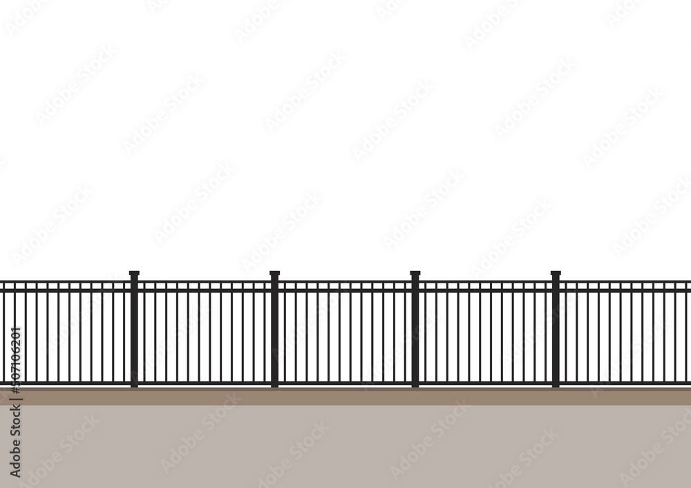 Railing vector. railing on white background. wallpaper. free space for ...
