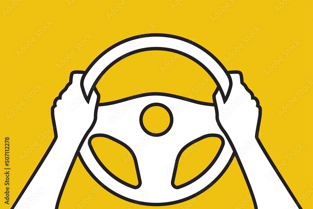 Vetor de Hands on steering wheel black icon. Driver vehicle. Web Design ...