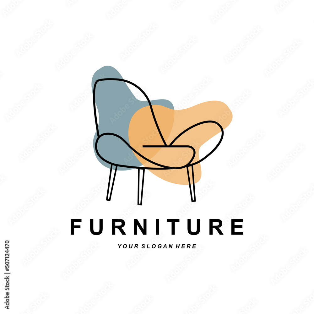 furniture logo, home furnishing design, room icon illustration, table ...