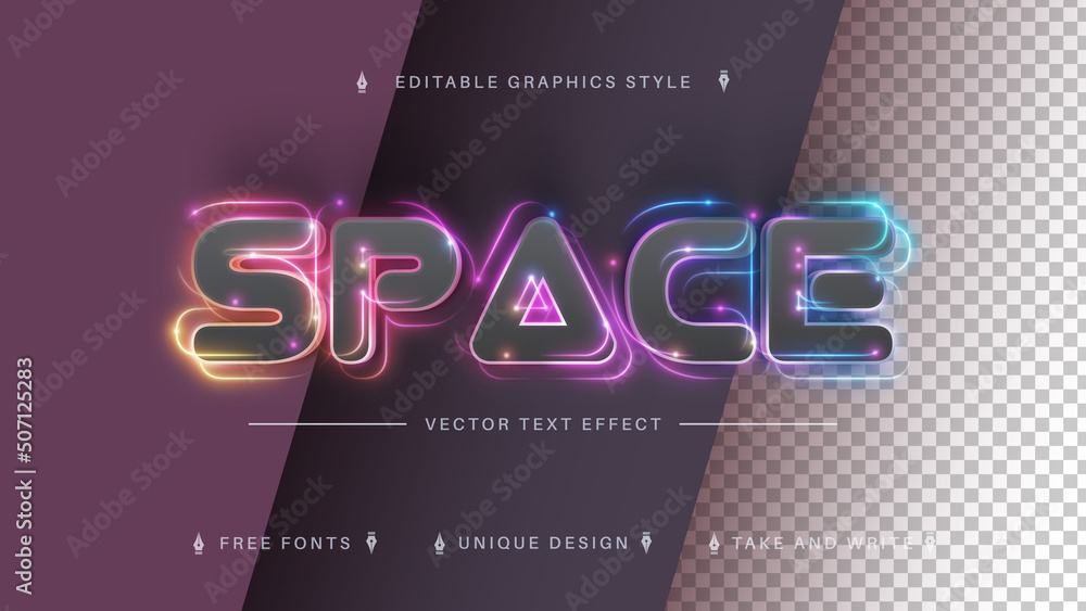 Space - Editable Text Effect, Font Style Stock Vector | Adobe Stock