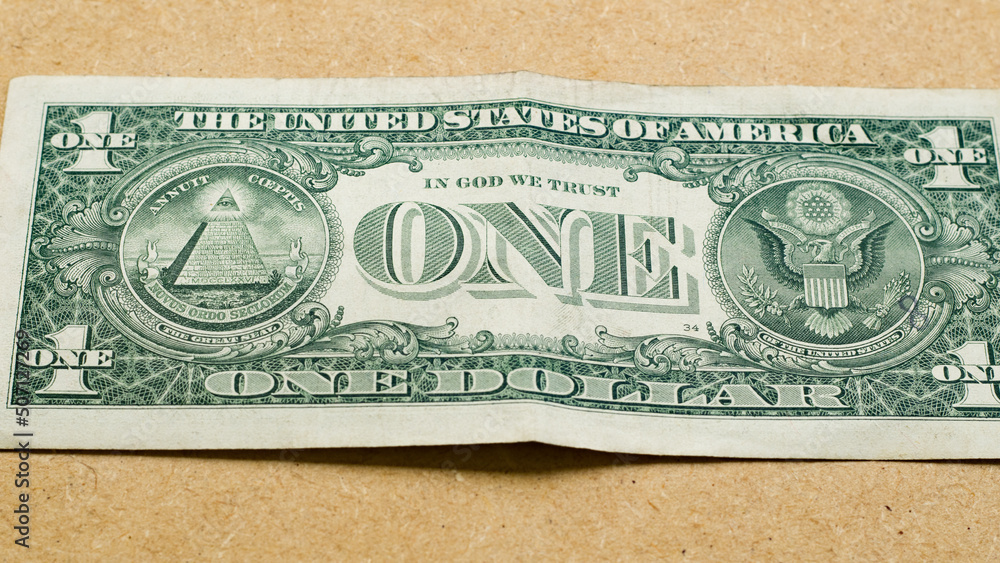 full Back of US dollar bill Stock Photo | Adobe Stock