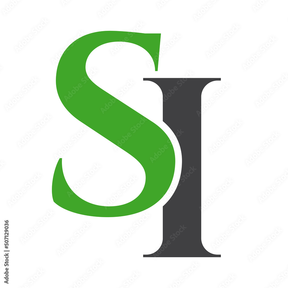 Initial letter SI, IS logo design template. Monogram Letter IS luxury ...