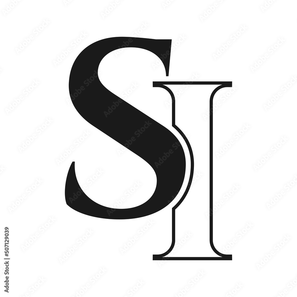 Initial letter SI, IS logo design template. Monogram Letter IS luxury ...