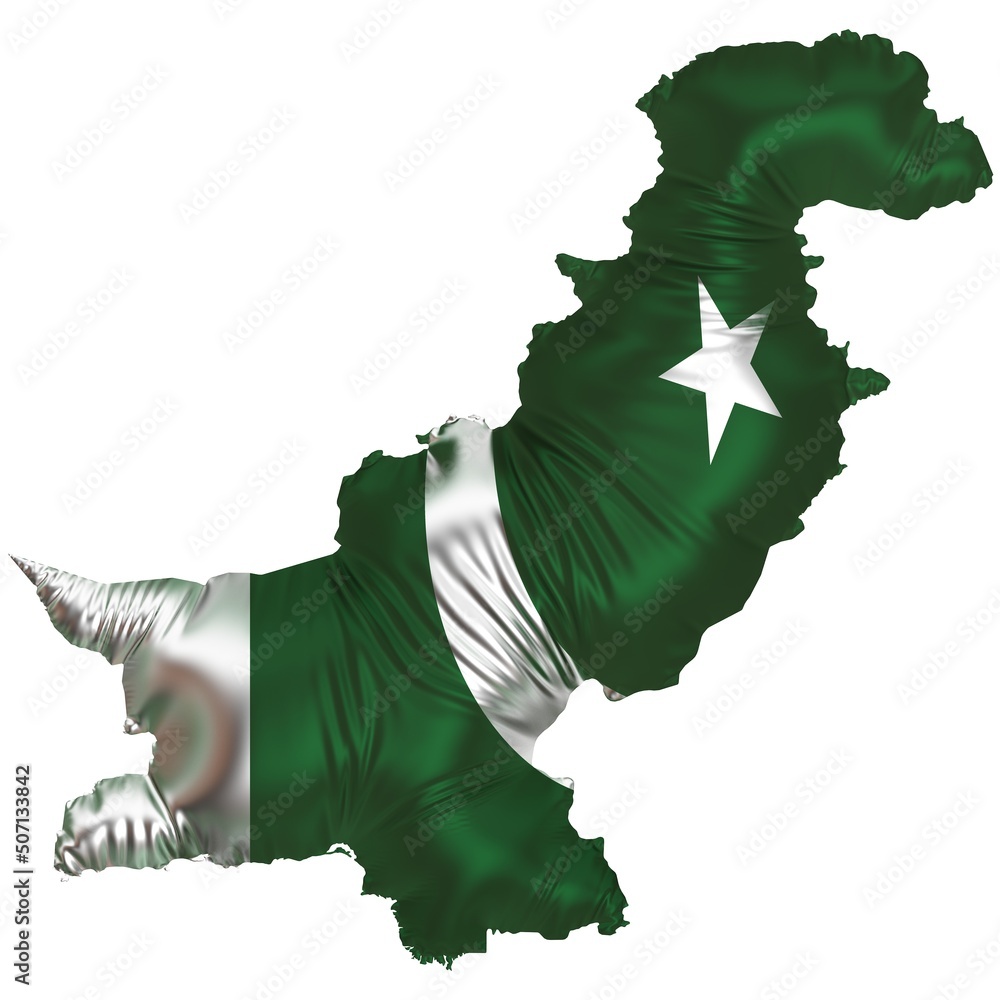 Pakistan mit Flagge Stock Illustration | Adobe Stock